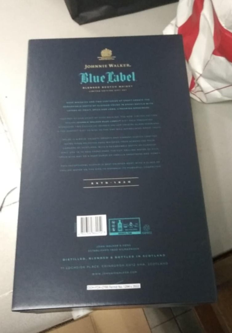 Johnnie Walker Blue Label Empty Bottle with Box each, Food & Drinks ...