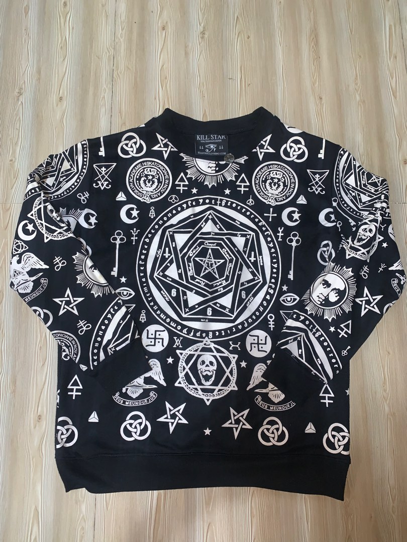 KILL STAR SYMBOLS SWEATER, Men's Fashion, Tops & Sets, Hoodies on Carousell