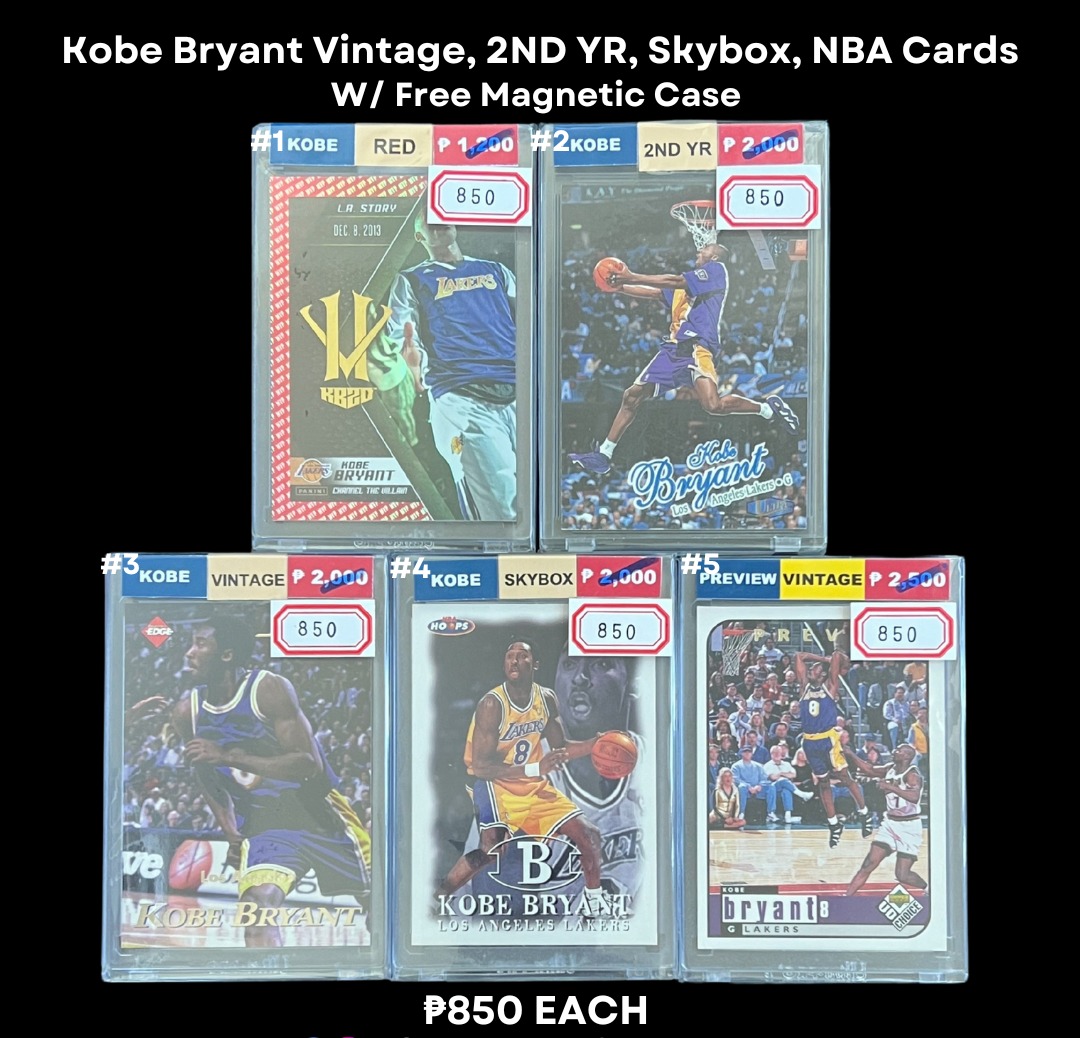 Kobe Bryant Vintage, 2ND YR, Skybox, NBA Cards W/ Free Magnetic Case ...