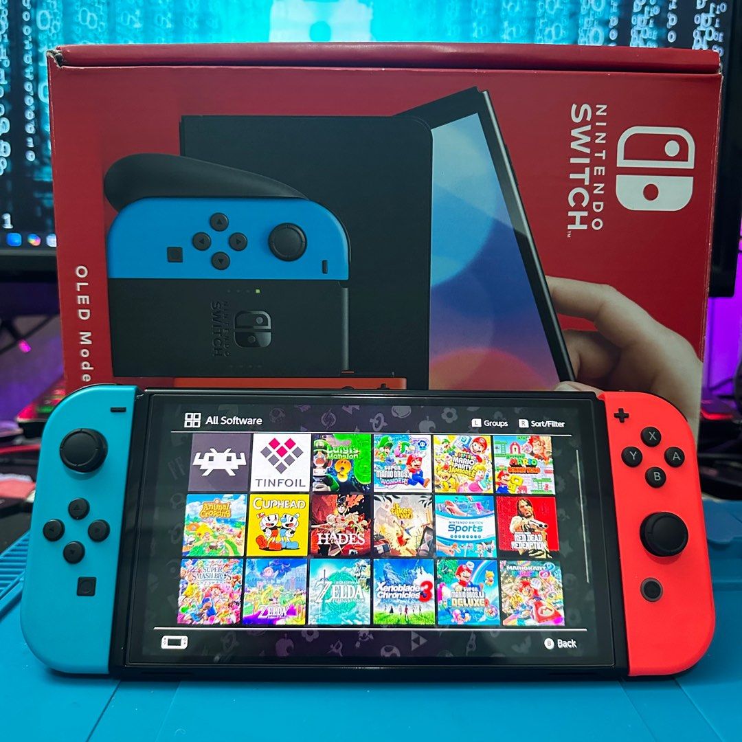 Modded Jailbroken Nintendo Switch OLED Triple Boot Full Packed With ...