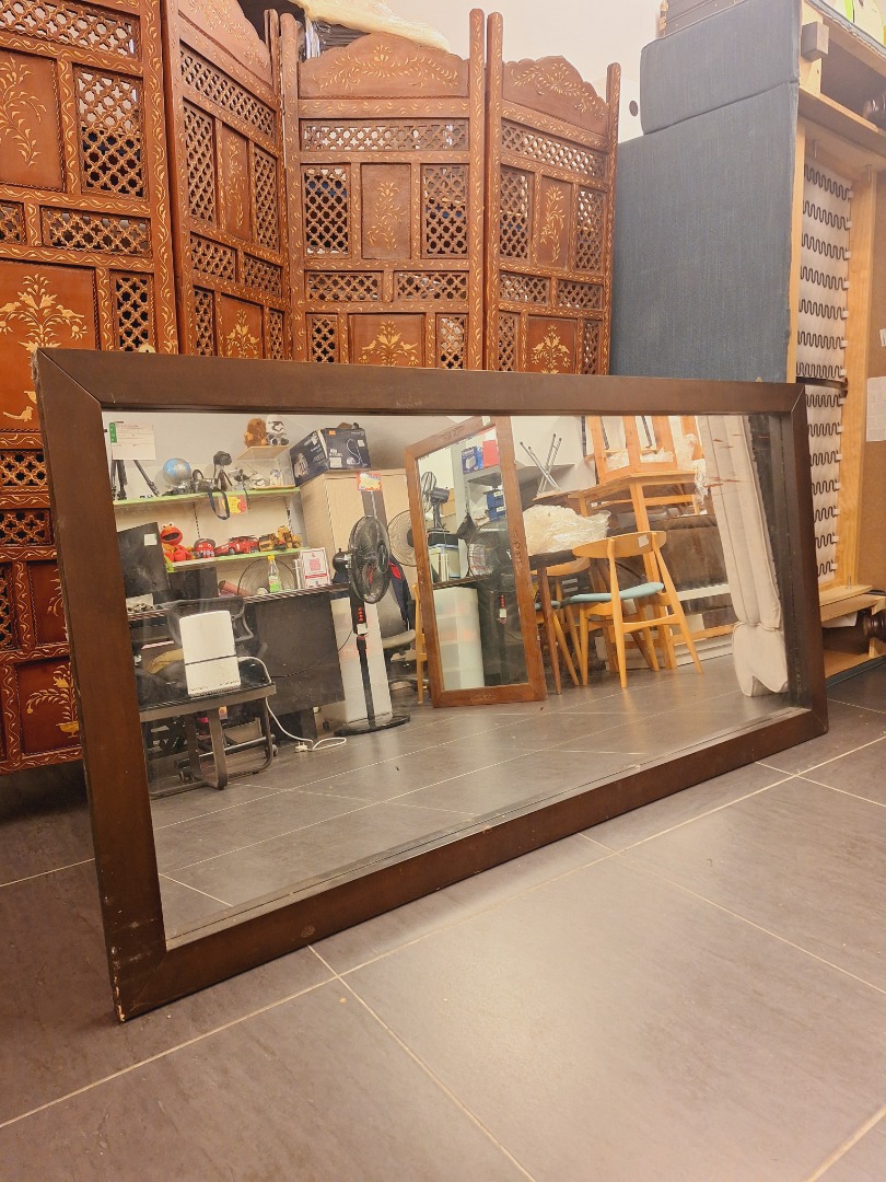 Modern Brown Wooden Framed Mirror | Cermin Berbingkai Kayu Coklat Moden ...