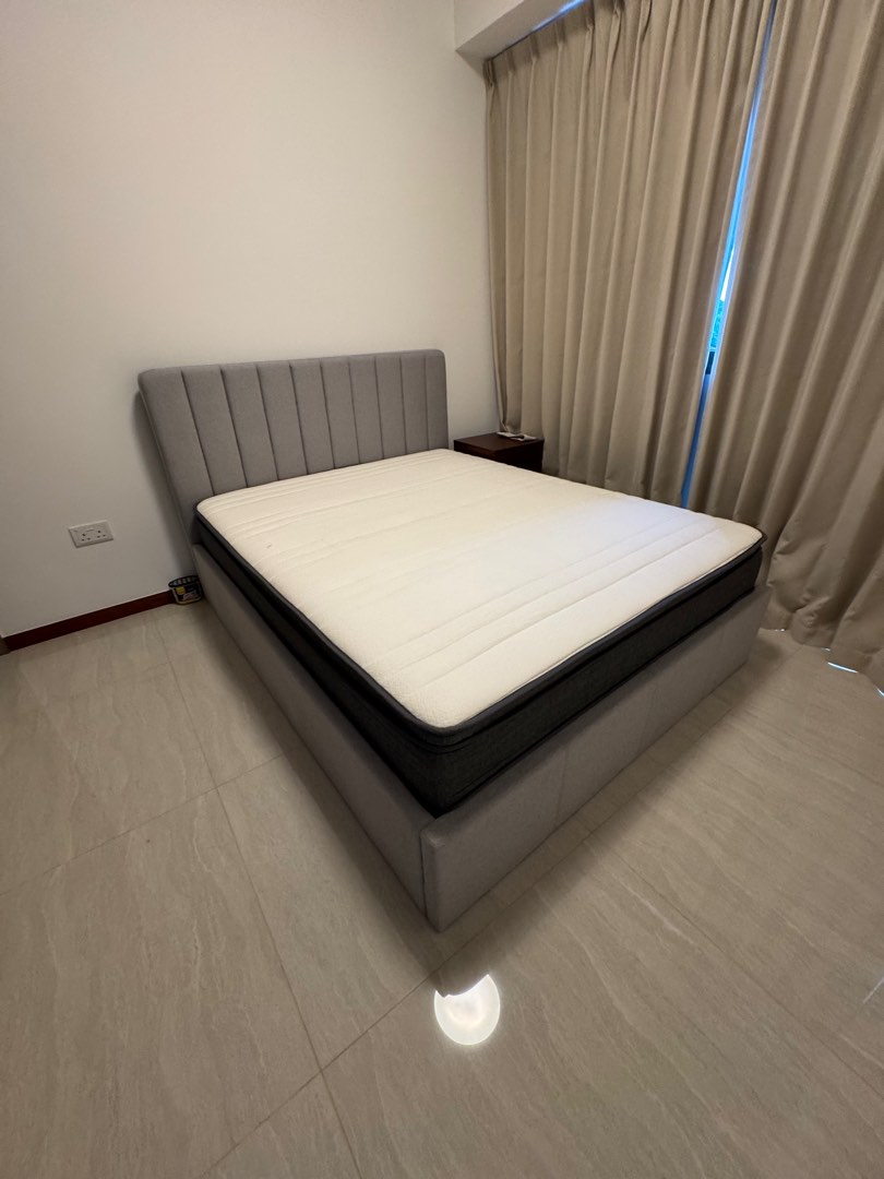 Origin queen size bed frame with mattress, Furniture & Home Living ...