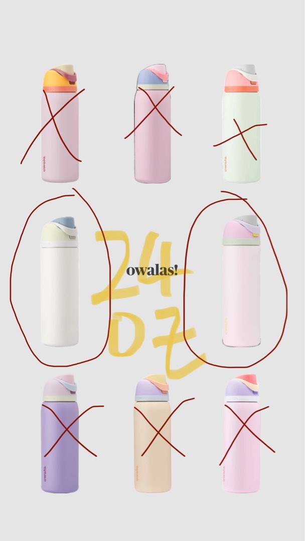 Owala candy coated and iced breeze 24oz, Furniture & Home Living ...