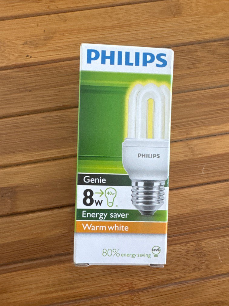 Philips Genie Energy Saver Lightbulb Warm White, Furniture & Home ...