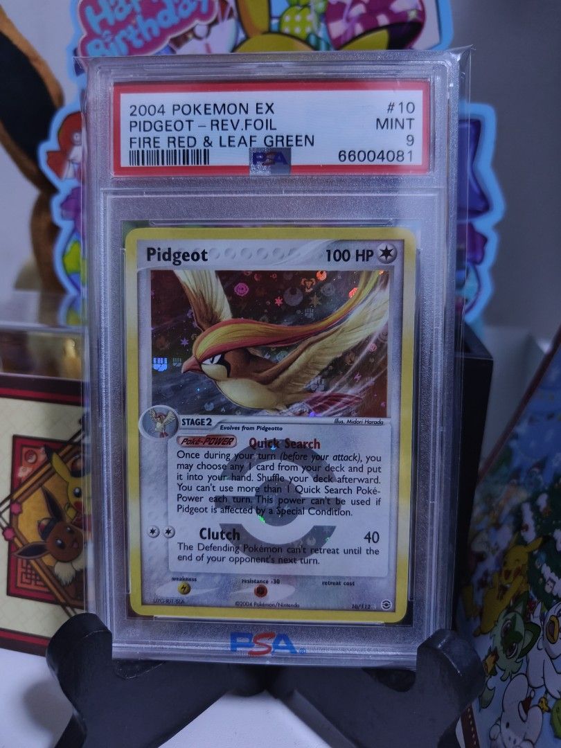 Pokemon Pidgeot Fire Red Leaf Green Rev foil PSA9, Hobbies & Toys, Toys ...