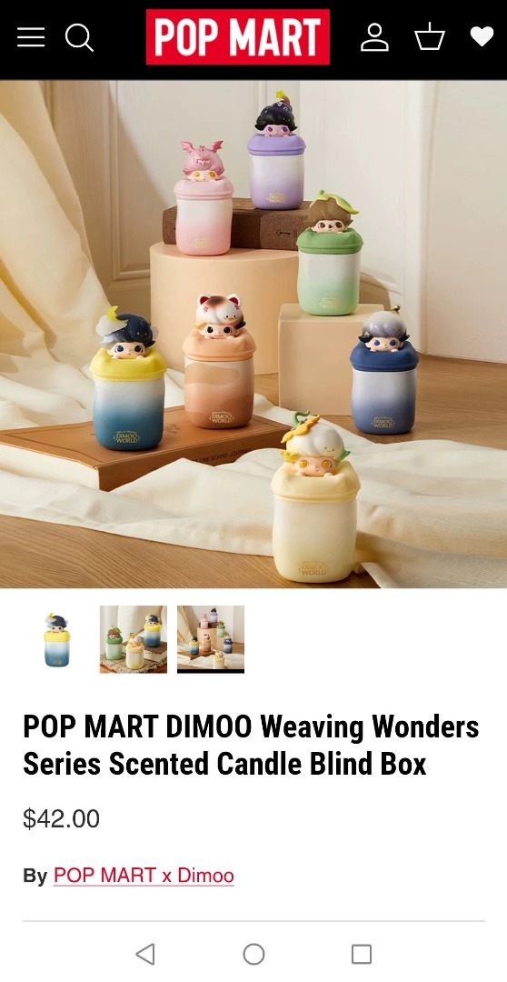 Popmart Dimoo weaving wonders series scented candle blind box cpcm ...