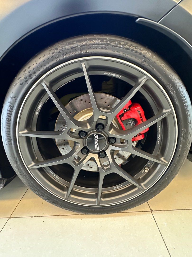 RAYS G025 (ORIGINAL JAPAN) 19" FOR SALE WITH TYRES, Auto Accessories on Carousell