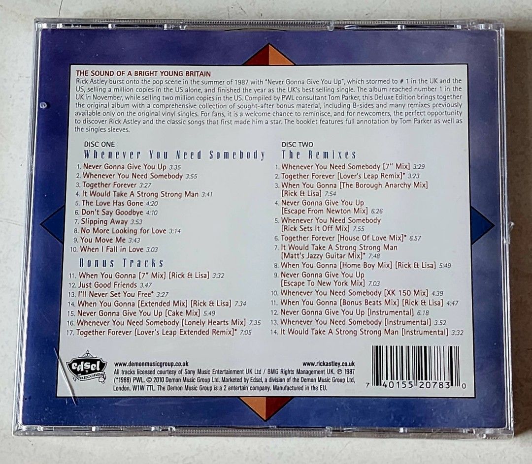 Rick Astley ~ Whenever You Need Somebody ( DELUXE 2CD SET ...