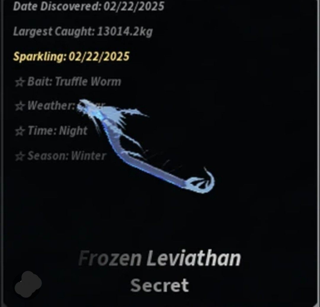 Roblox Fisch Frozen Leviathan, 電子遊戲, 電子遊戲, 其他 - Carousell