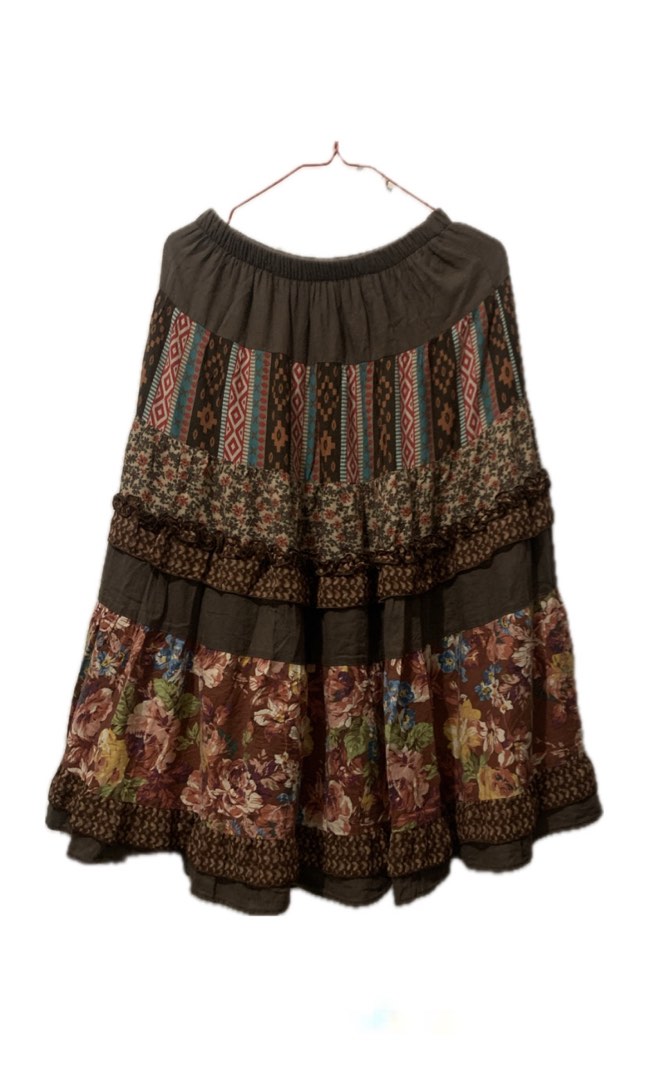 Rok patchwork | Floral Skirt | Patchwork Skirt | Sawako | Boho Skirt ...