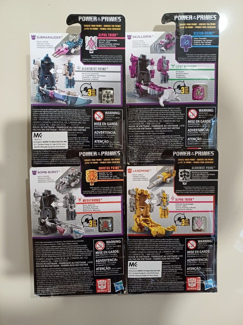 Set of 4 Transformers Power of Primes : Prime Masters (Alchemist Prime ...