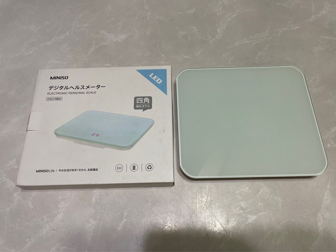 Small compact weighing scale. Miniso brand, Health & Nutrition, Health ...
