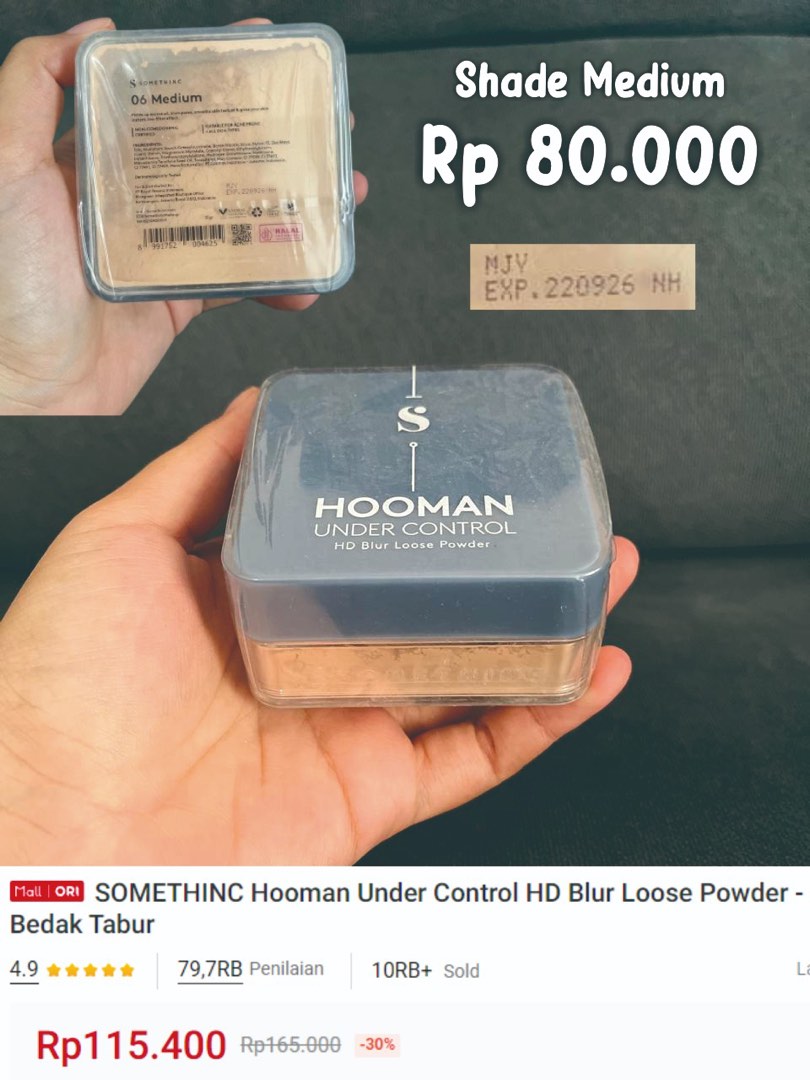 Somethinc hooman under control HD blur loose powder, Kesehatan & Kecantikan, Rias Wajah di Carousell
