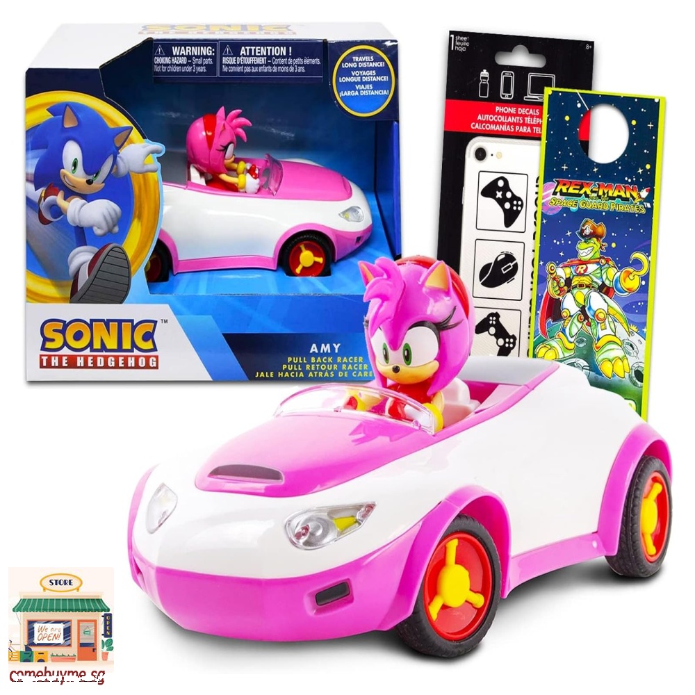 Sonic the Hedgehog Amy Toy Race Car Set - Sonic Gift Bundle with Amy ...