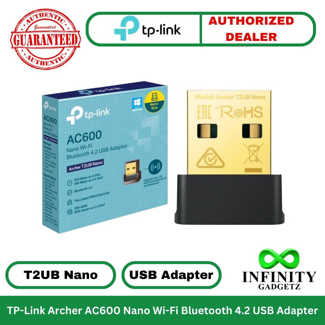 TP-Link Archer T2UB Nano AC600 Nano Wi-Fi Bluetooth 4.2 USB Adapter ...