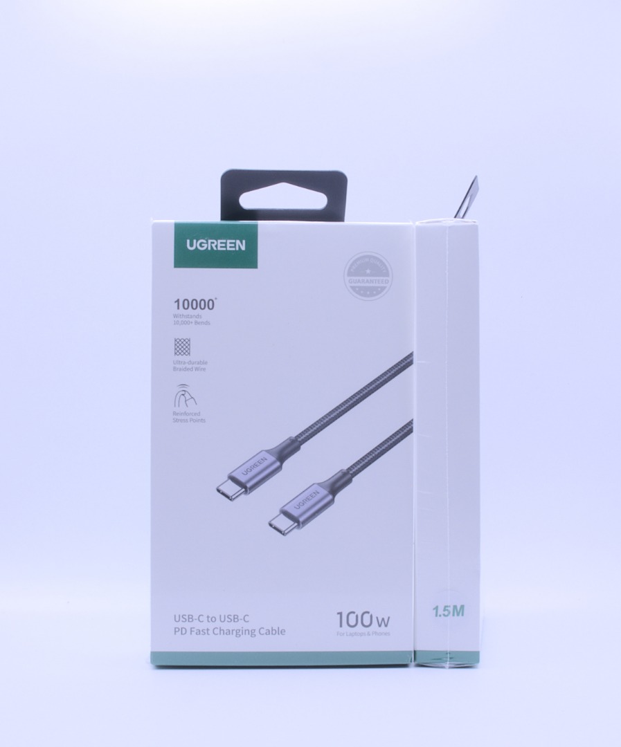 UGreen 1.5 Meter USB-C to USB-C 2.5 5A Aluminium Case with Braid (Black ...