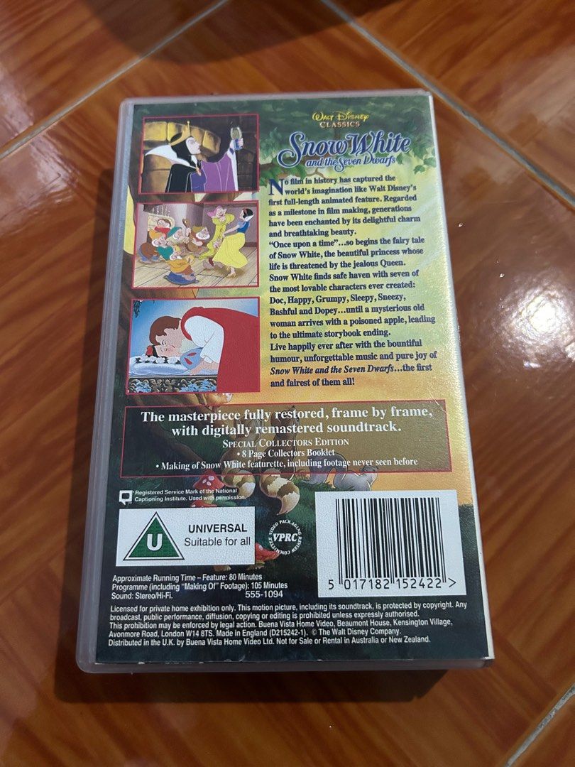 VHS Disney Snow White, Hobbies & Toys, Collectibles & Memorabilia ...