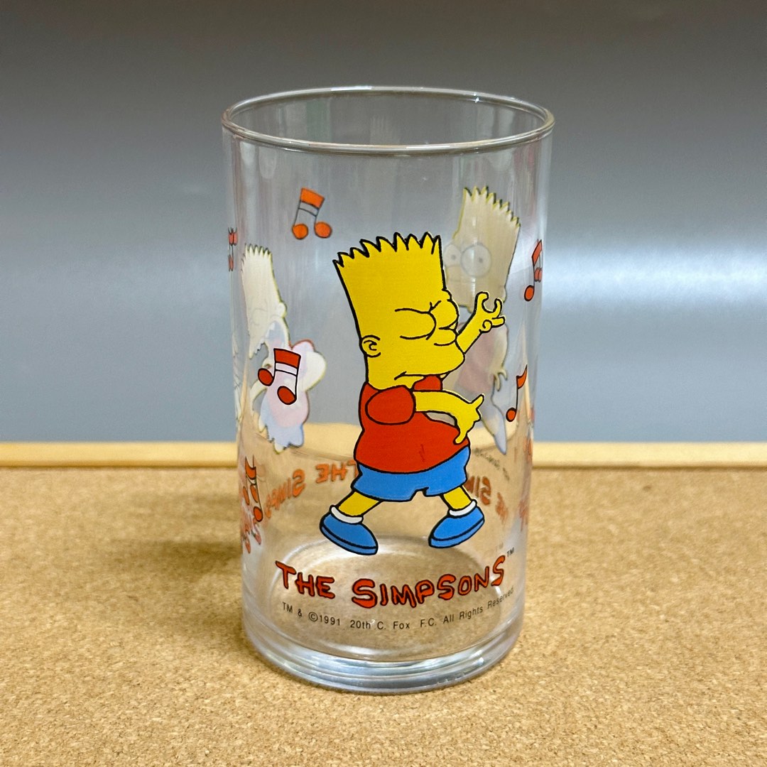 Vintage 1991 The Simpsons (Bart Simpson) Glass - Php 250 height:11 rim ...