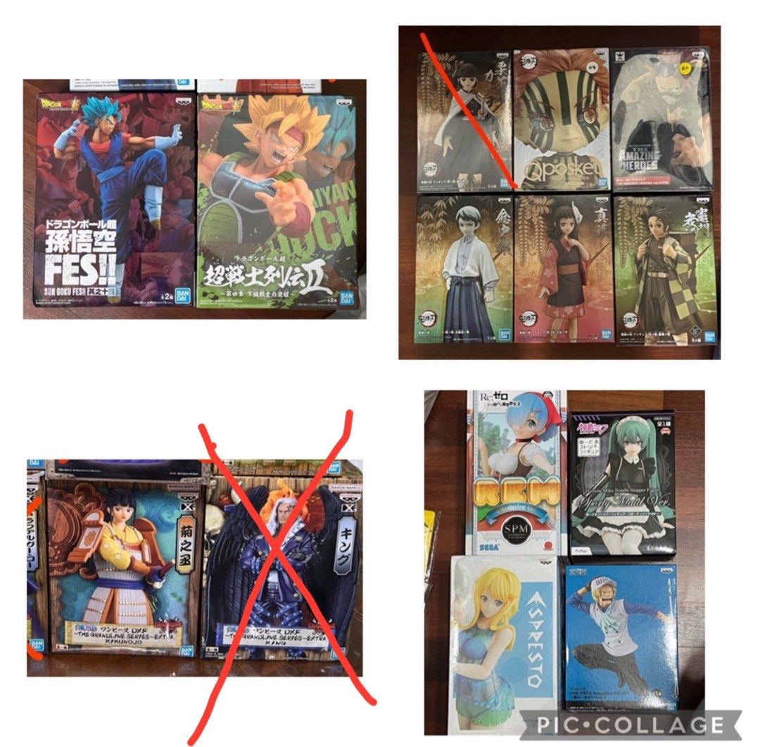 WTS 12 Assorted Anime Figures at $10 each (Dragon Ball, Demon Slayer ...