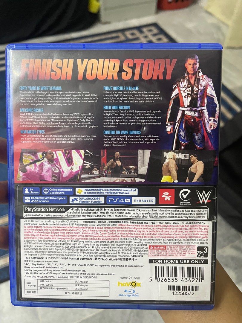 WWE 2K24 PS4 STANDARD EDITION, Video Gaming, Video Games, PlayStation ...