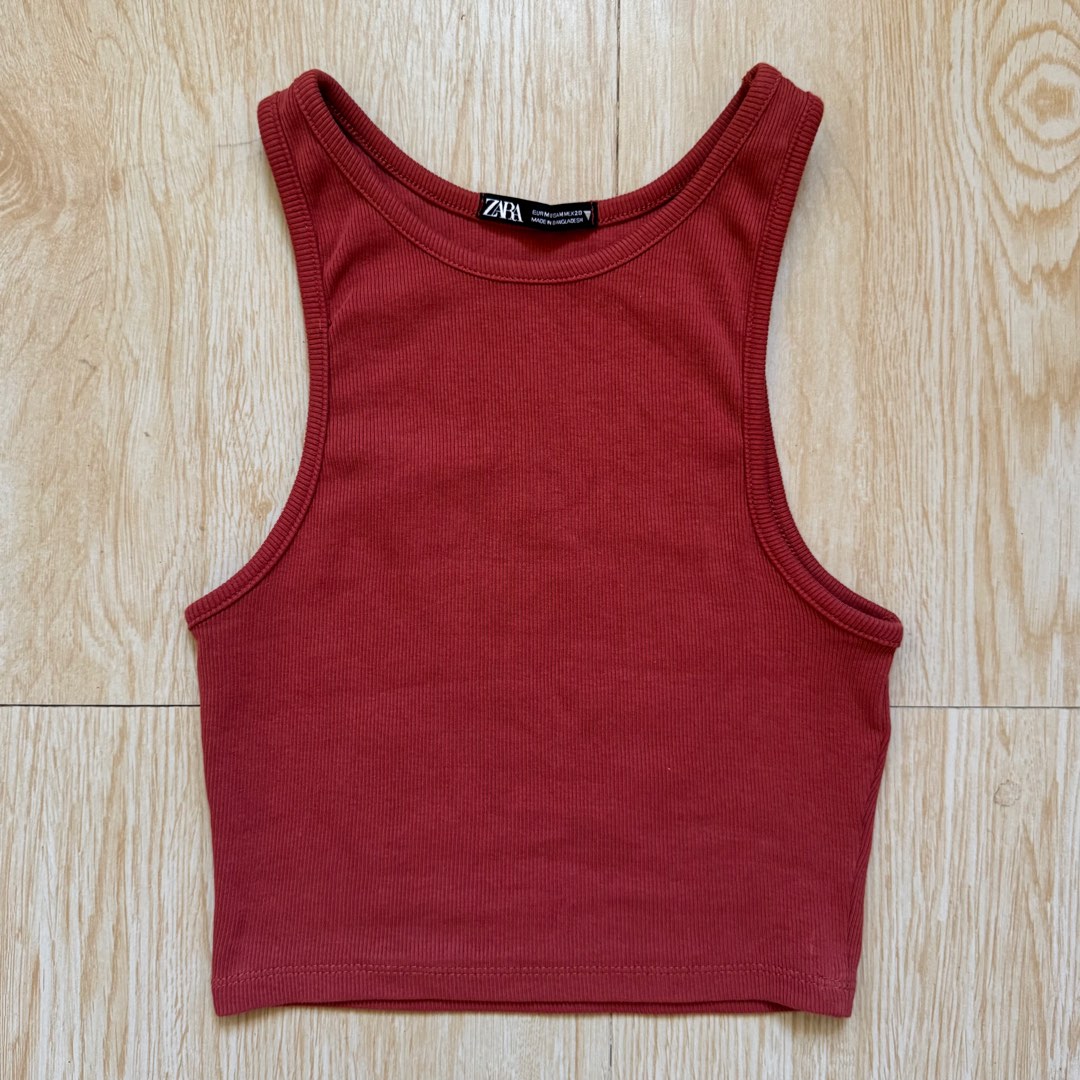 Zara Rust Tank Top, Women's Fashion, Tops, Sleeveless on Carousell