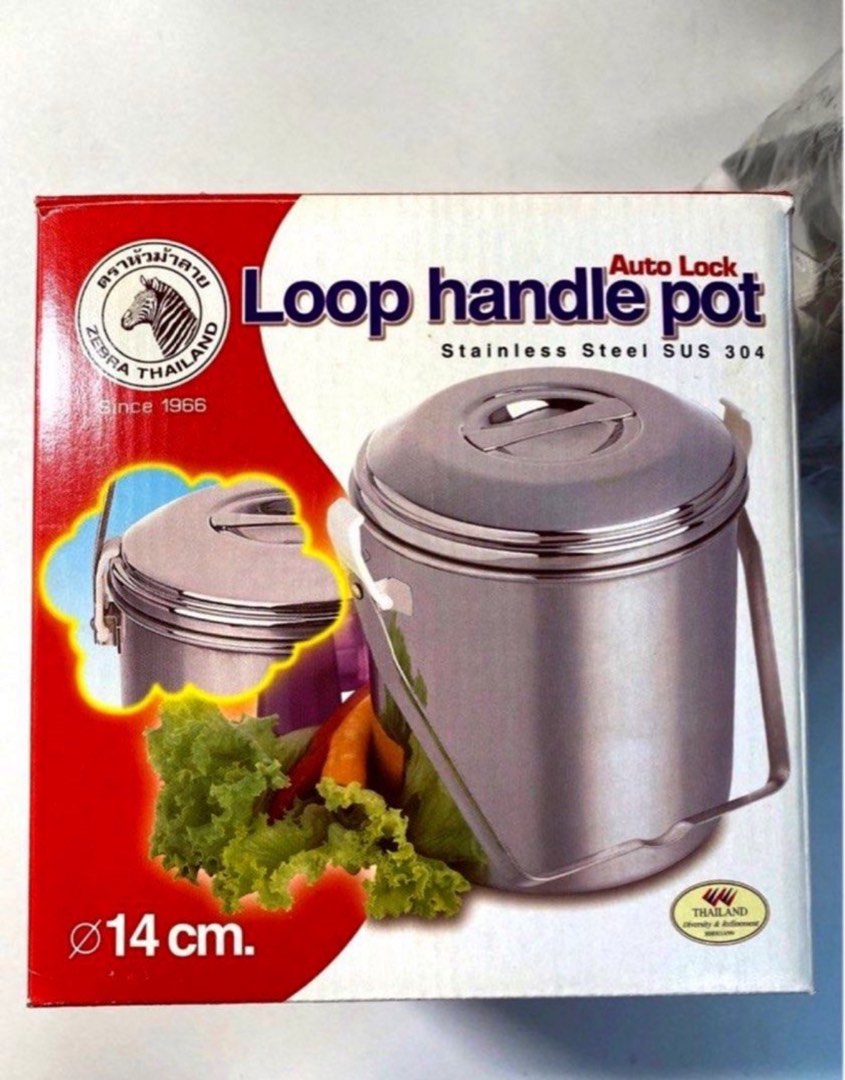 Zebra Loop Handle Pot (new), Furniture & Home Living, Kitchenware ...