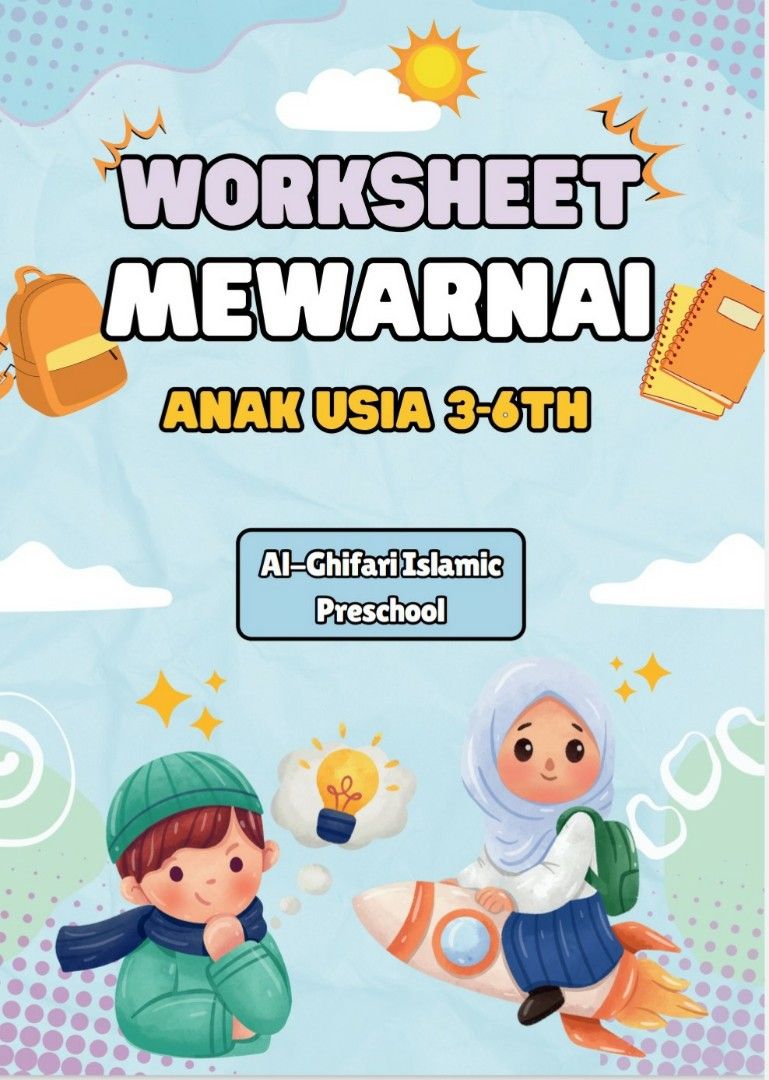 20 Worksheet Mewarnai Printable usia 3-6 tahun, Buku & Alat Tulis, Buku ...