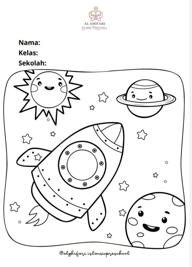 20 Worksheet Mewarnai Printable usia 3-6 tahun, Buku & Alat Tulis, Buku ...