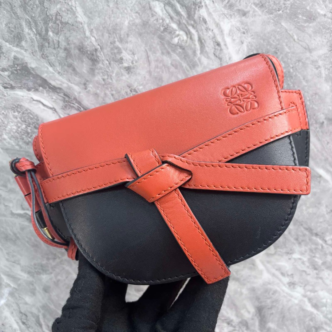 257000991 LOEWE BAG GATE MINI TWO-TONE LEATHER, Luxury, Bags & Wallets ...