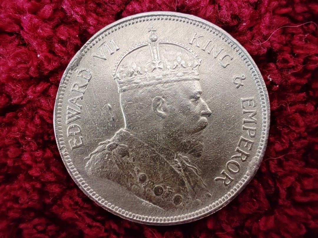 50 cent Straits Settlements King Edward VII 1908 Silver Coin, Hobbies ...