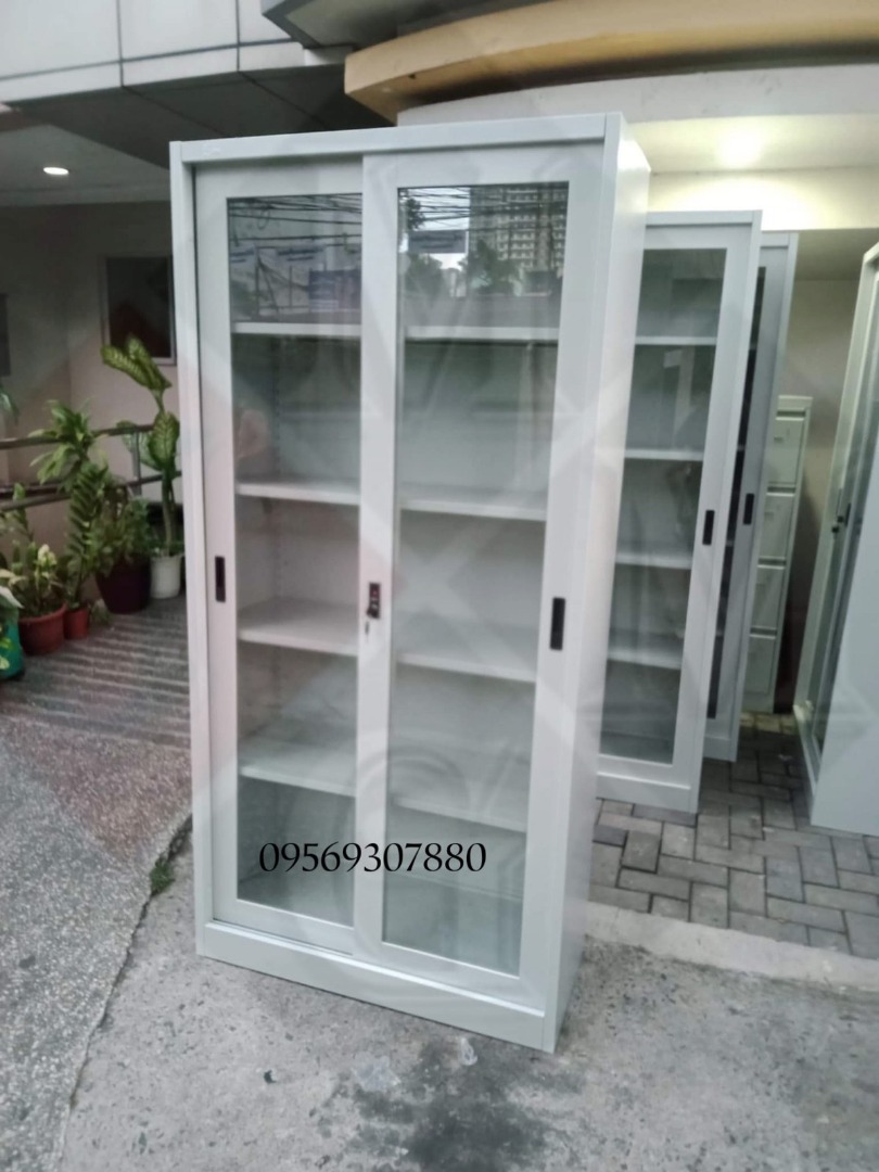 5 LAYER GLASS SLIDING CABINET, Furniture & Home Living, Office ...
