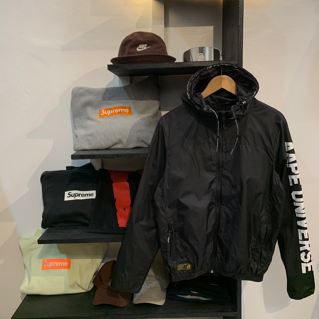 AAPE SIDESCRIPT WINDBREAKER JACKET, Men's Fashion, Tops & Sets, Hoodies ...