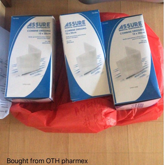 Assure sterile combine dressing 10cm by 20 cm, Health & Nutrition ...