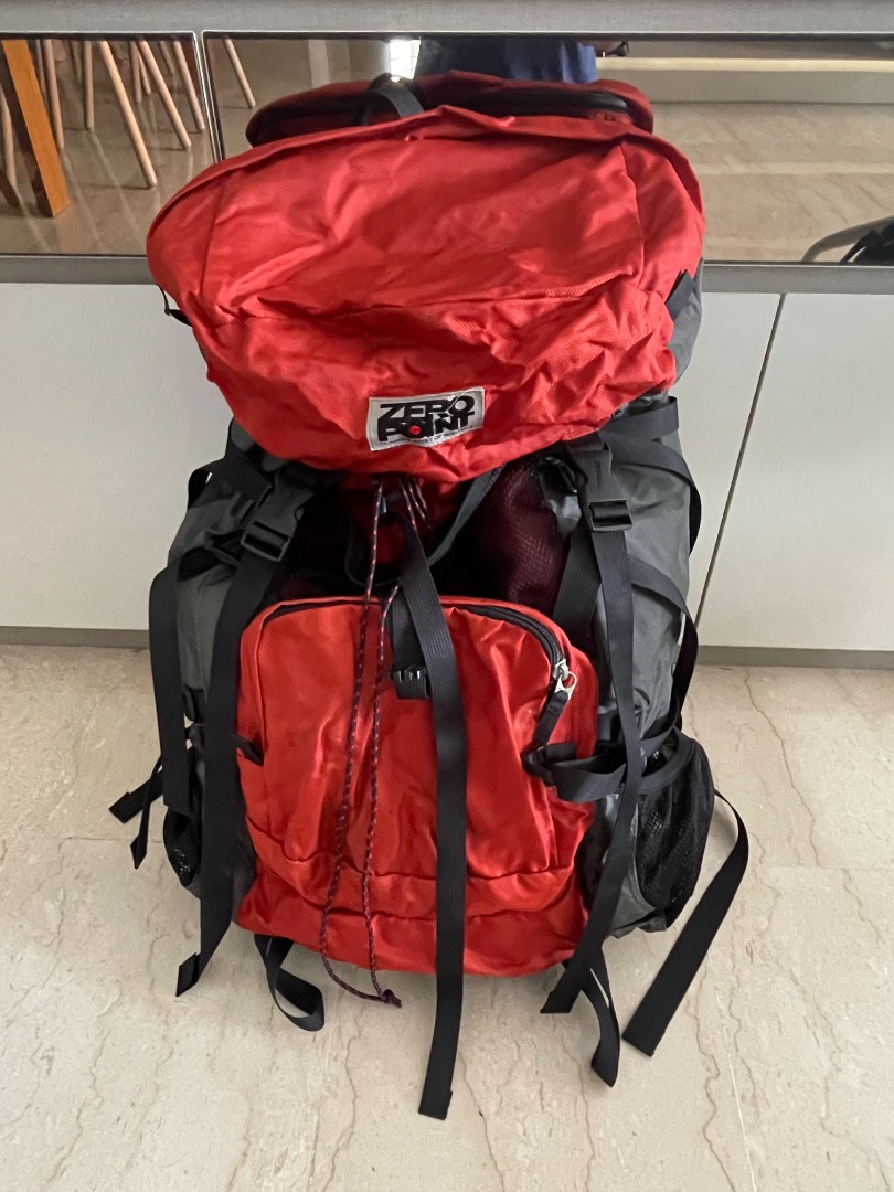 Red Orange Backpack Haversack Travel Hiker Hiking Camping with Rain ...