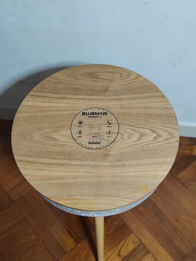 Blueman Z1 End Table with Built-in Bluetooth 4.2 Speaker System and ...