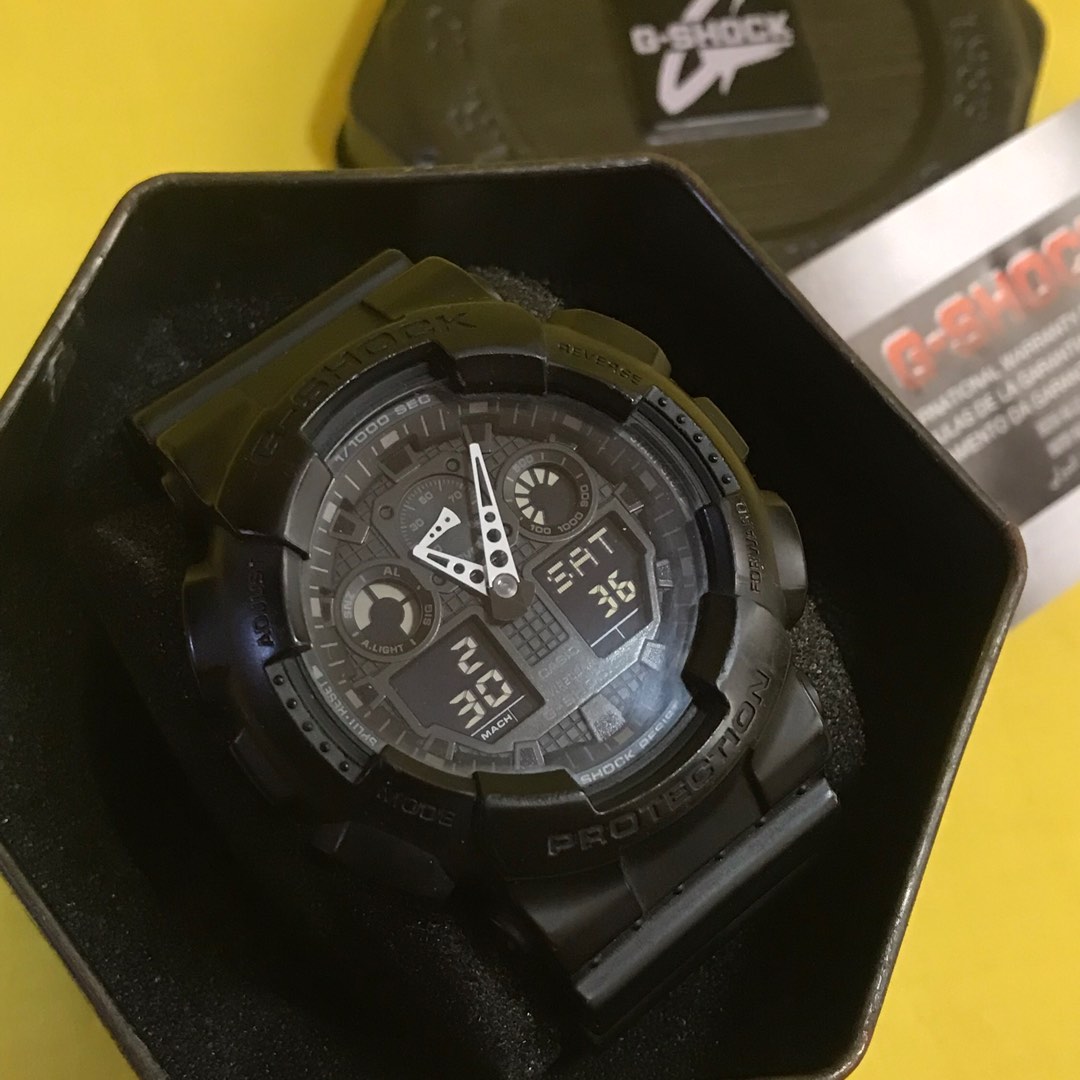 casio gshock GA -100 -1A1, Fesyen Pria, Jam Tangan di Carousell