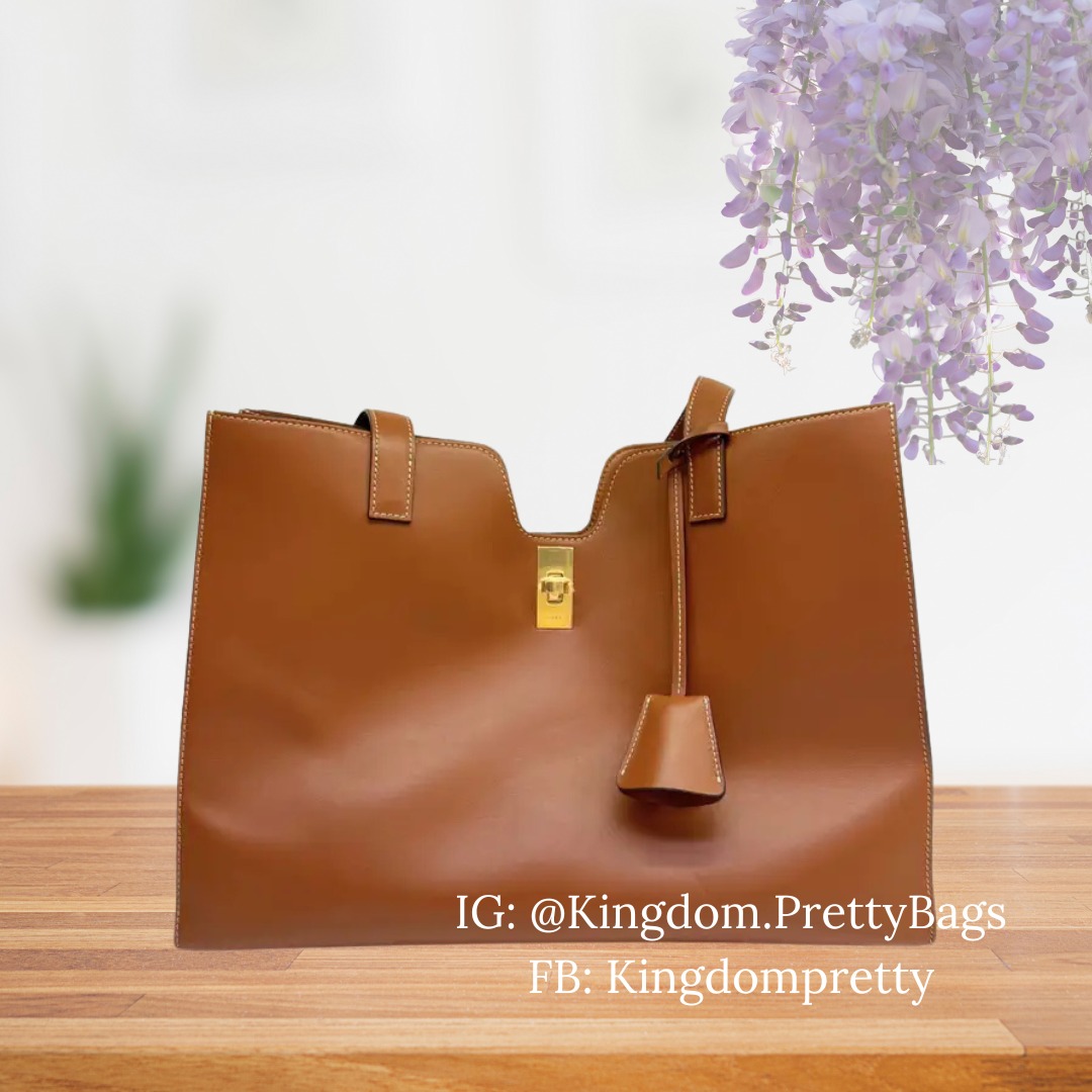 Celine Cabas 16 Soft in Smooth Calfskin Leather Tan Laptop/ Work ...