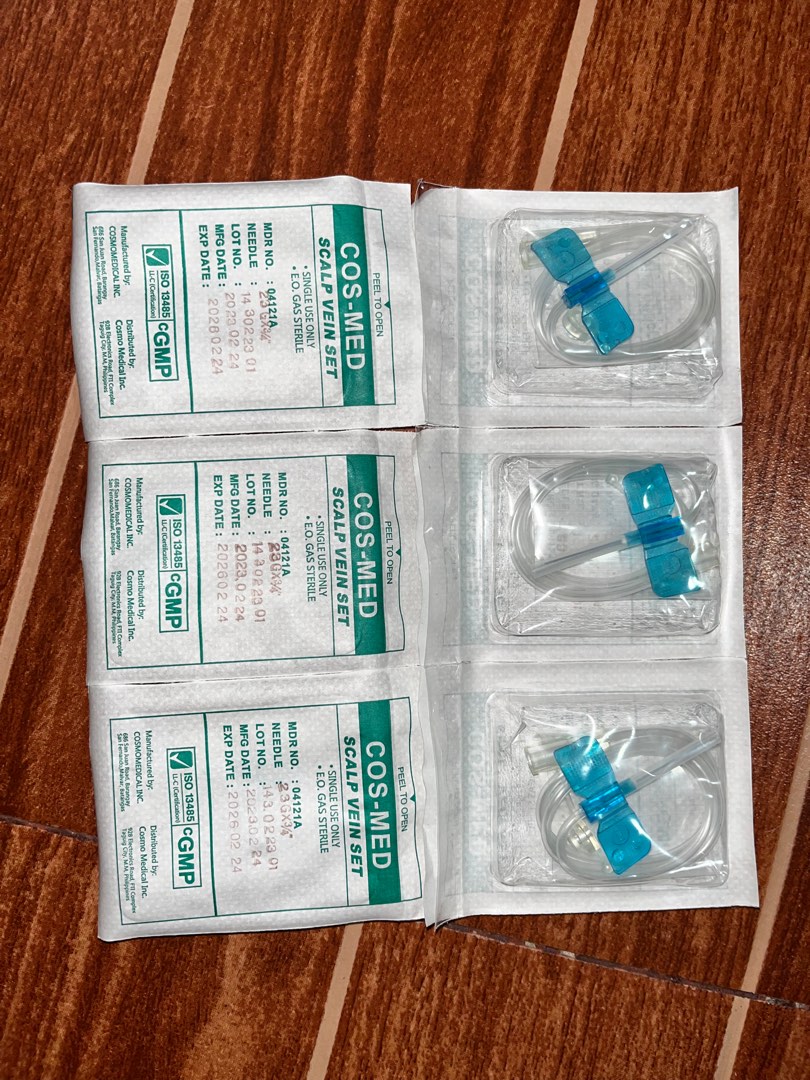 Cosmed Scalp Vein Set / Butterfly Needle / Winged Infusion Set, Health ...