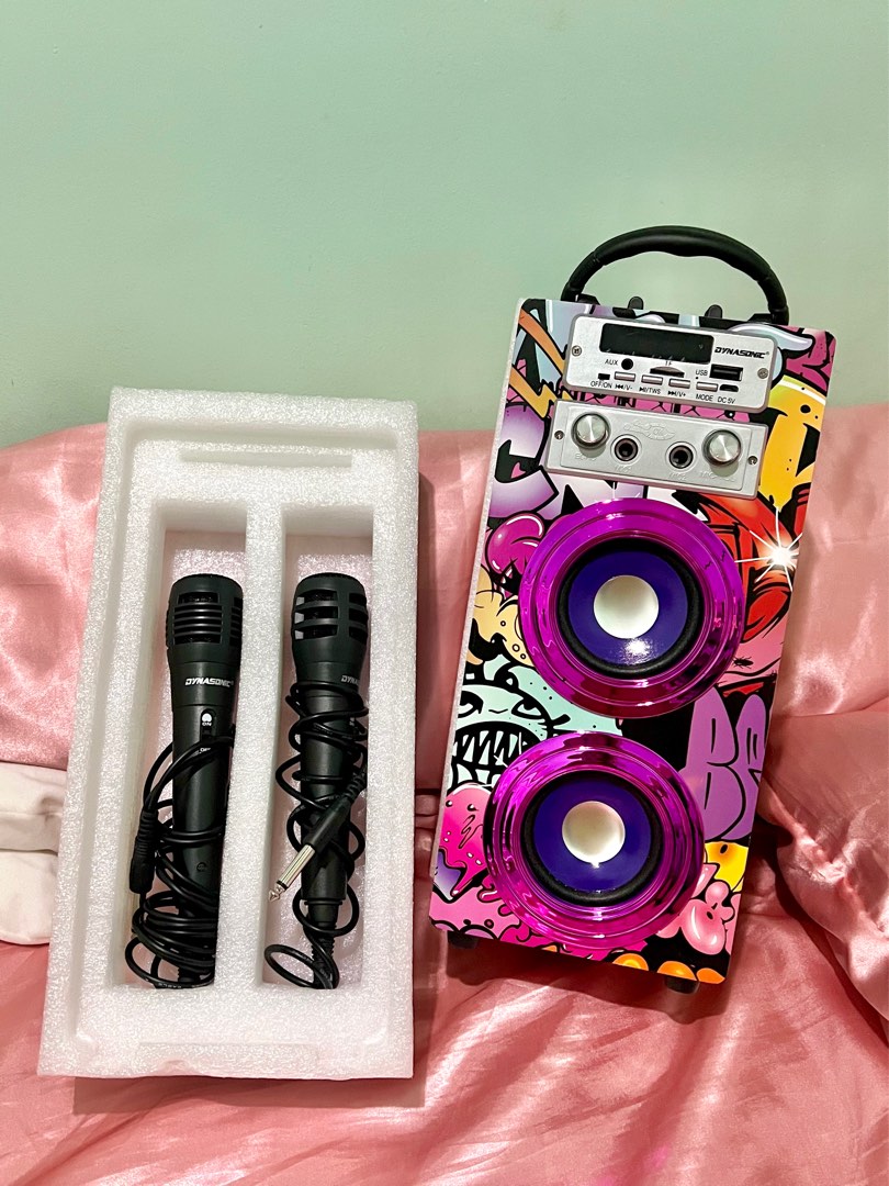 Dynasonic Karaoke Music Sound Box with Microphones, Karaoke Set ...