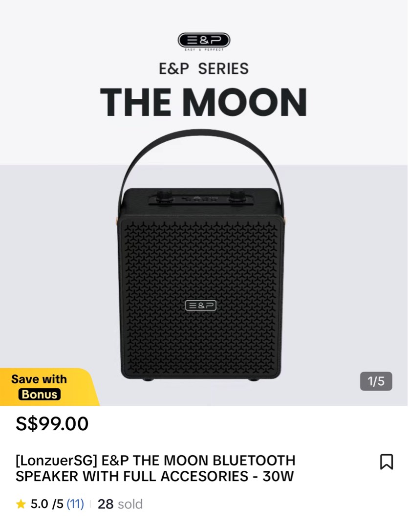 E&P THE MOON SPEAKER ️, Audio, Soundbars, Speakers & Amplifiers on ...