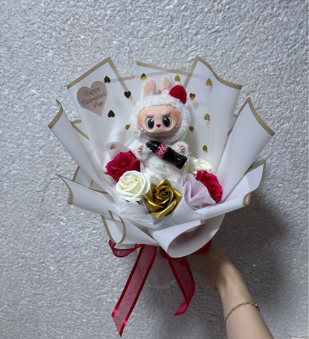 Flower bouquet Labubu bouquet bday vday gift present graduation ...