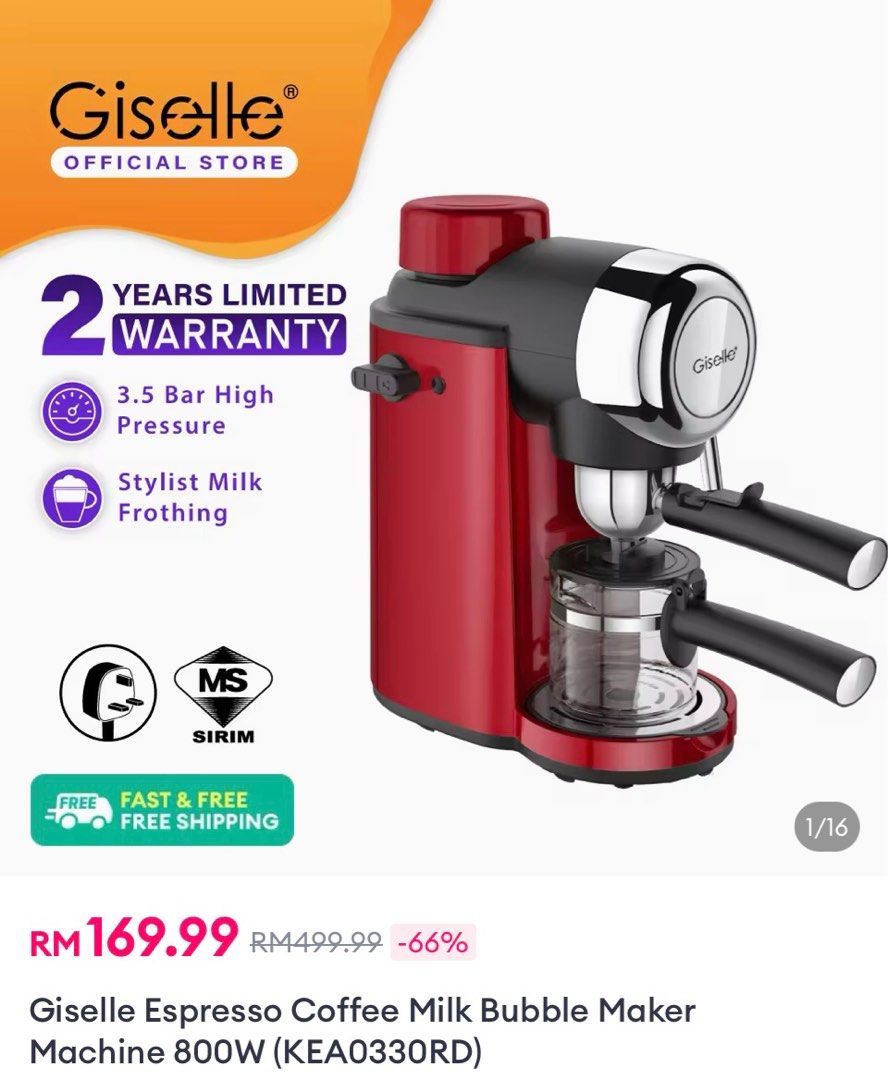 Giselle Coffee Machine, TV & Home Appliances, Kitchen Appliances ...