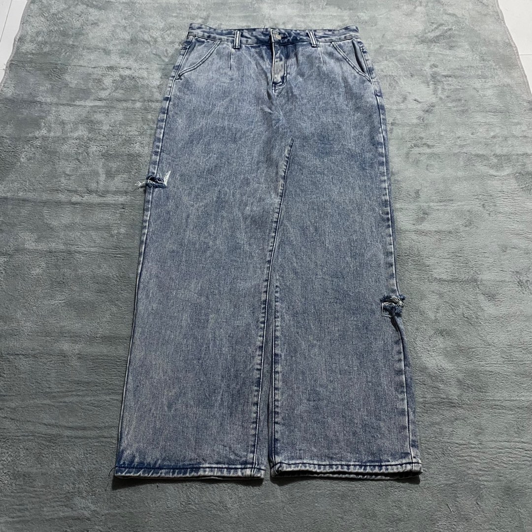 Hanban Acidwash Baggy Jeans, Men's Fashion, Bottoms, Jeans on Carousell