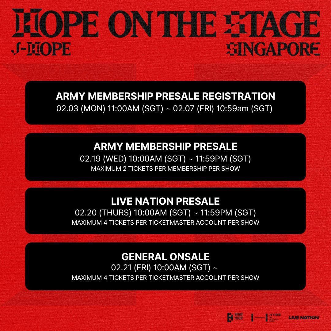 JHOPE HOPE ON THE STAGE TOUR SINGAPORE HTB/BYPASS, Lifestyle Services ...