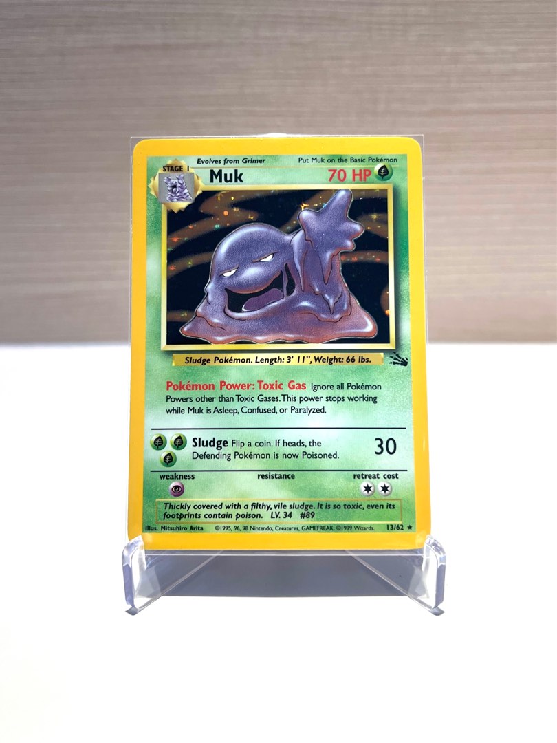 Muk 13/62 Fossil Holo Rare Vintage Pokemon Card, Hobbies & Toys, Toys ...