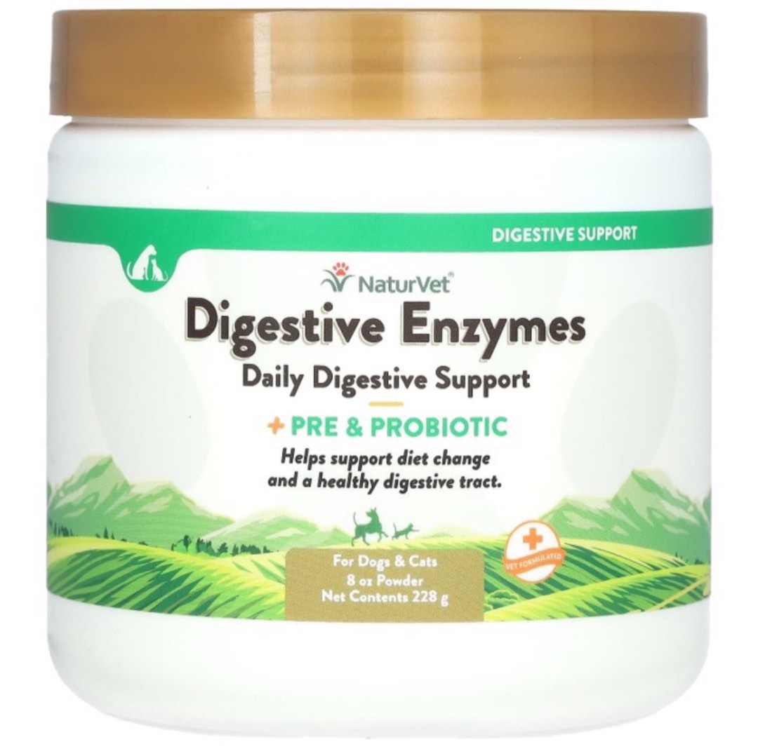 NaturVet 228g Digestive Enzymes with Pre & Probiotic Powder for Dogs ...