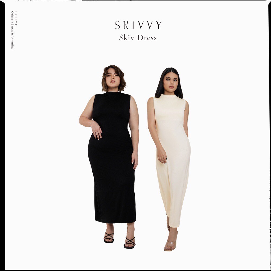 NEW Lafiye Skiv Dress Cream, Fesyen Wanita, Pakaian Wanita, Gaun & Rok ...