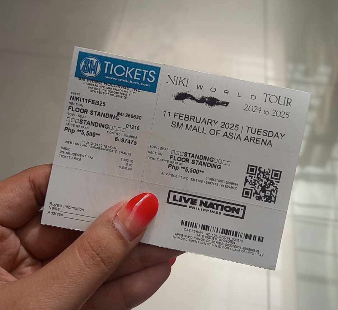 NIKI Concert Ticket (Feb 11), Tickets & Vouchers, Event Tickets on ...