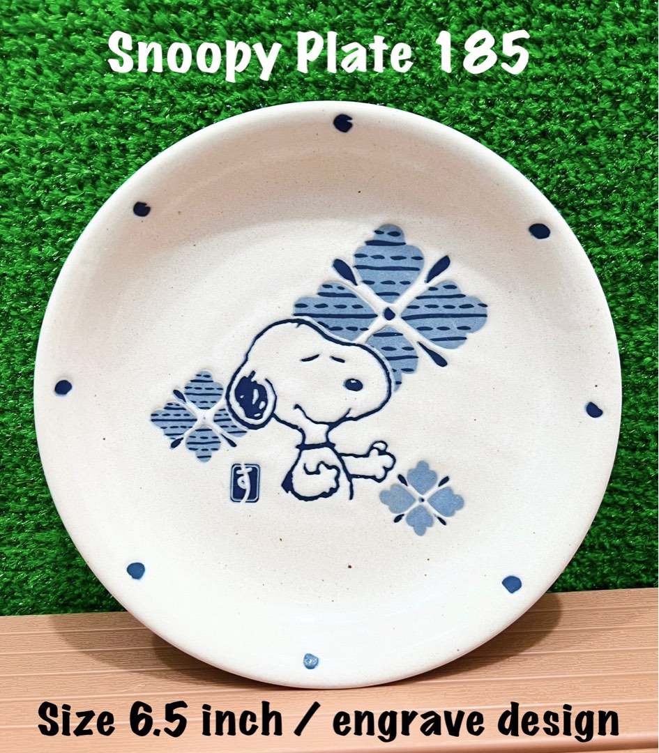 Peanuts Snoopy Ceramic Plate, Furniture & Home Living, Kitchenware ...