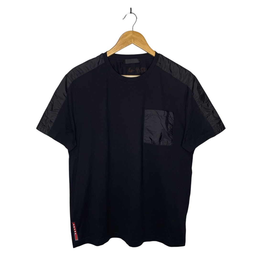Prada Linea Rossa Nylon Tee, Luxury, Apparel on Carousell